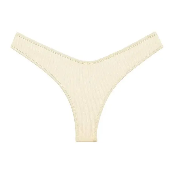 MONTCE Cream Rib Lulu Bikini Bottom - White