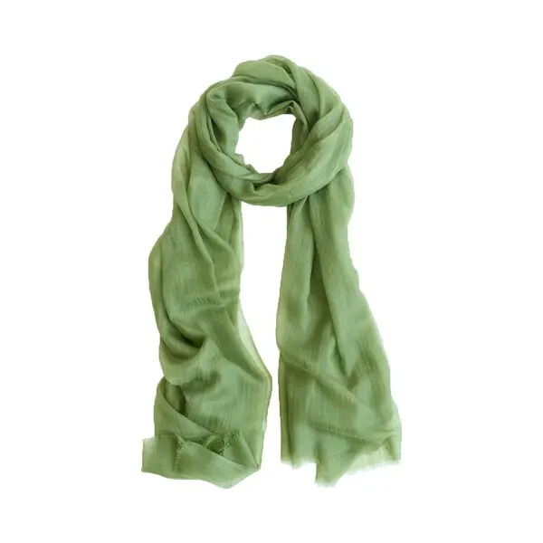LOST PATTERN Featherlight" Oversize Cashmere Scarf Olive - Green
