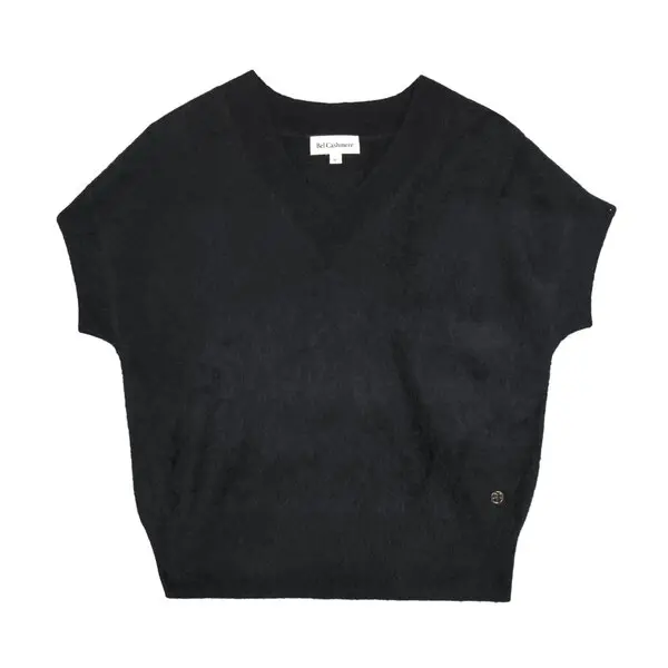 BEL CASHMERE Melisa Brushed Cashmere Short Sleeve Sweater