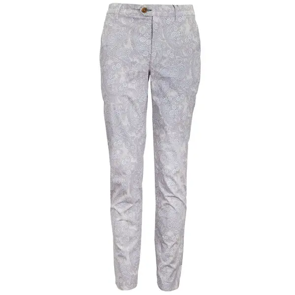 LORDS OF HARLECH Neutrals Jack Paisley Romance Pant Ivory - White