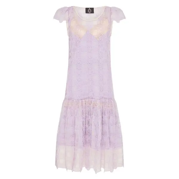 LISA THE LABEL Palma Violet Crochet Dress With Slip - Purple