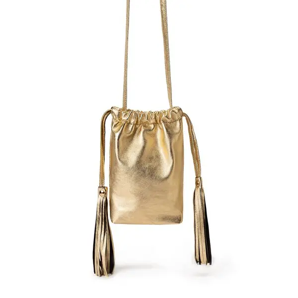 JUAN-JO Small Leather Evening Pouch - Gold