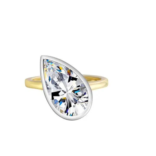 ONEWILDONE It's Not That Serious Tilted Pear Ring - Silver/gold