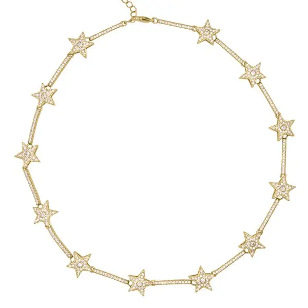LUNA CHARLES Margot Sparkling Star Choker Necklace - Gold