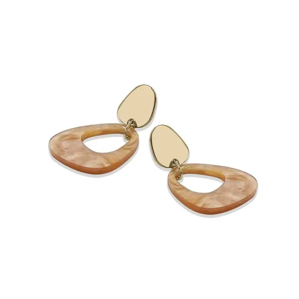 TOOLALLY Pebble Drop Earrings - Brown