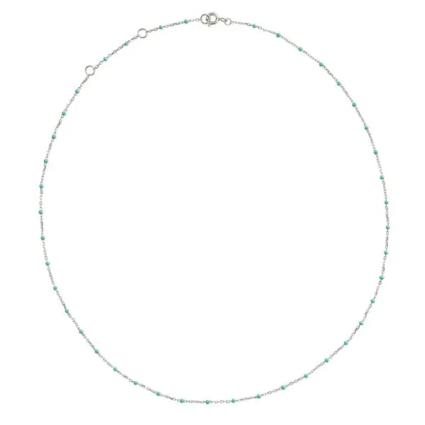 ZOHREH Turquoise Enamel Beaded Sterling Silver Chain - Silver/blue