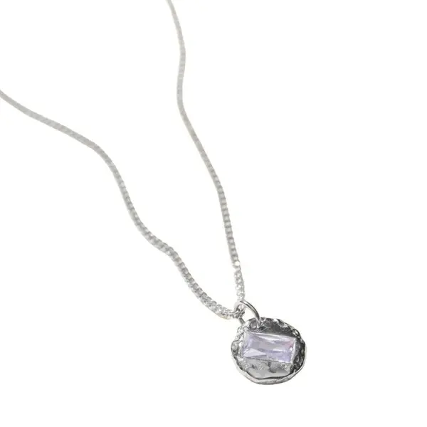 MURU Mini June Birthstone Necklace - Silver