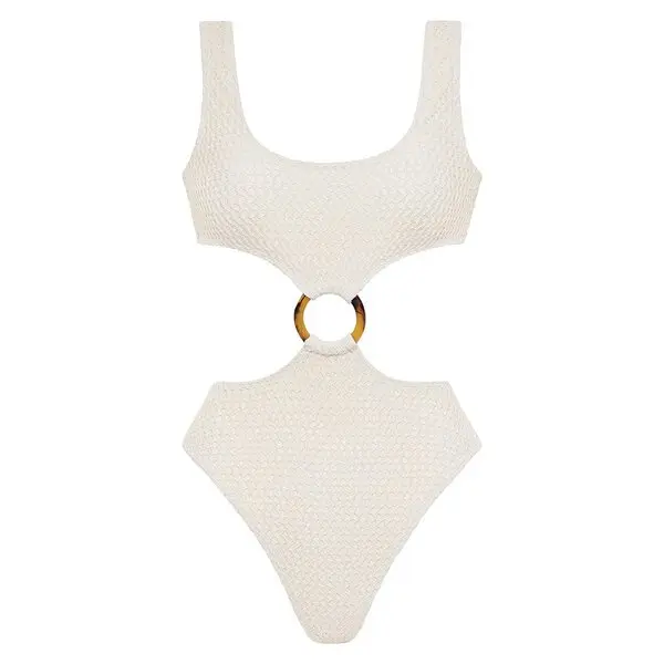 MONTCE Crochet One-piece Swimsuit - White