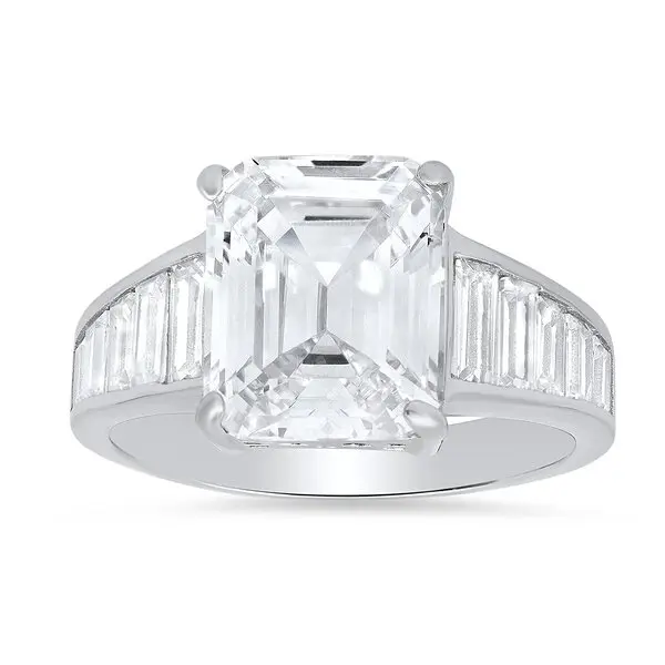 KYLIE HARPER Sterling Emerald-cut Cz Statement Ring - Silver
