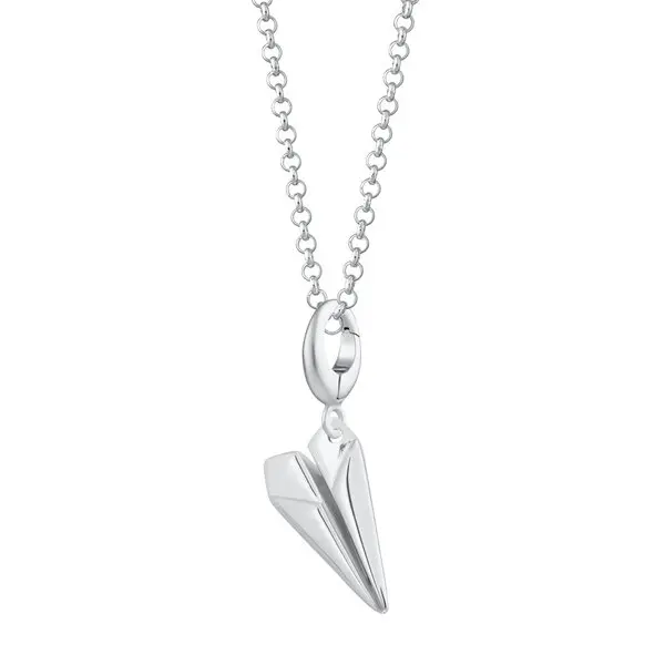 LILY CHARMED Sterling Paper Plane Charm Necklace - Silver