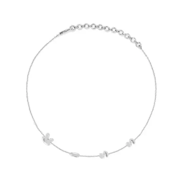 POTOSKA Kiss Short Chain Necklace - Silver