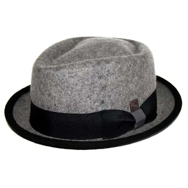 DASMARCA HATS Wool Felt Porkpie Hat - Grey
