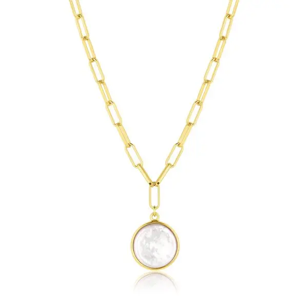 SET & STONES Capri Pearl Pendant Necklace - Gold/white