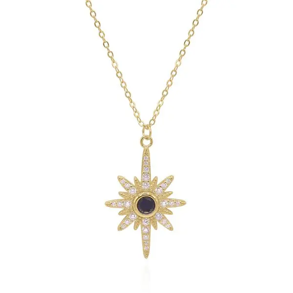 LUNA CHARLES Heidi North Star September Birthstone Necklace - Blue