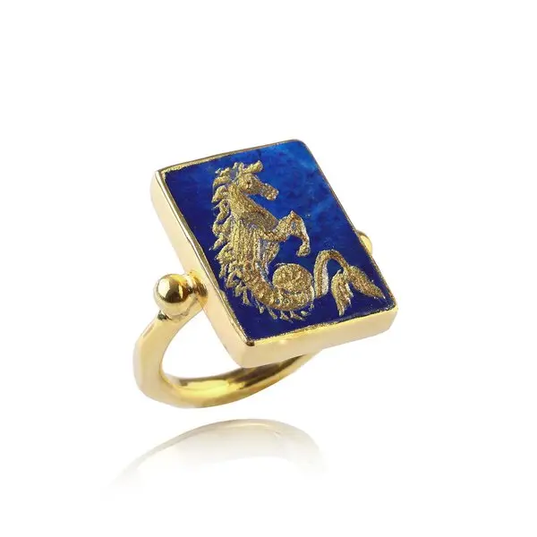 ECE LONDON The Hippocampus Ring - Blue/gold