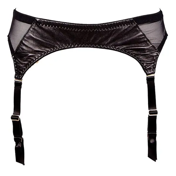 SOMETHING WICKED Montana Leather Suspender Belt - Black