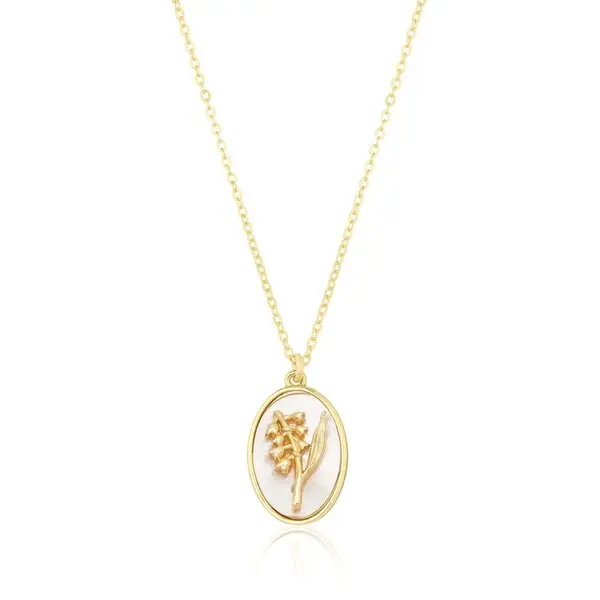 SET & STONES Katrina May Birth Flower Necklace - Gold/white