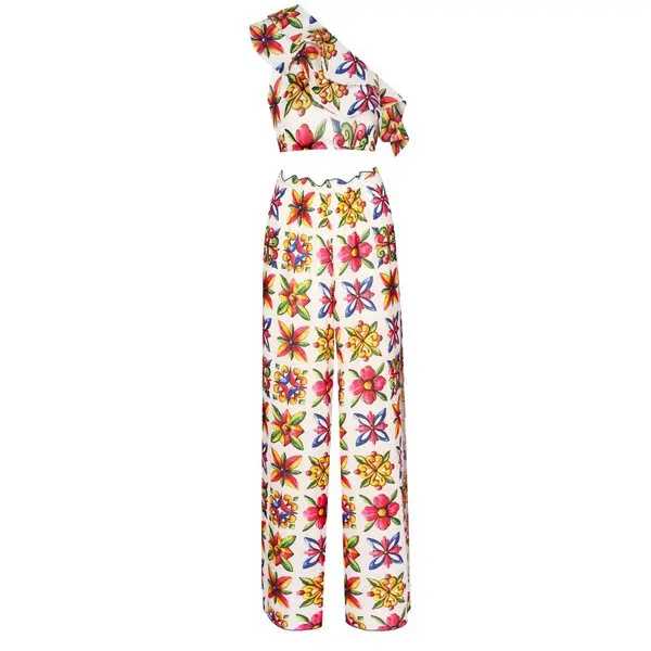 NUR KARAATA Lia Siciliana Set - White/red