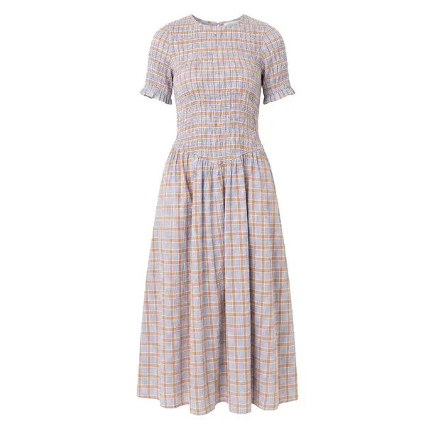 AMY LYNN Beatrix Smocked Midaxi Dress - Blue