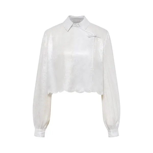 EMMA WALLACE Chen Metallic Blouse - Silver