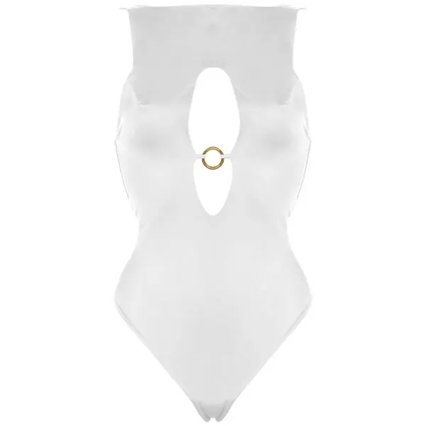 ANTONINIAS Venetia One-piece Swimsuit - White/brown