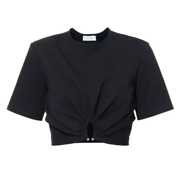 AGGI BY HALEWSKI Krisa Smocked Crop Top