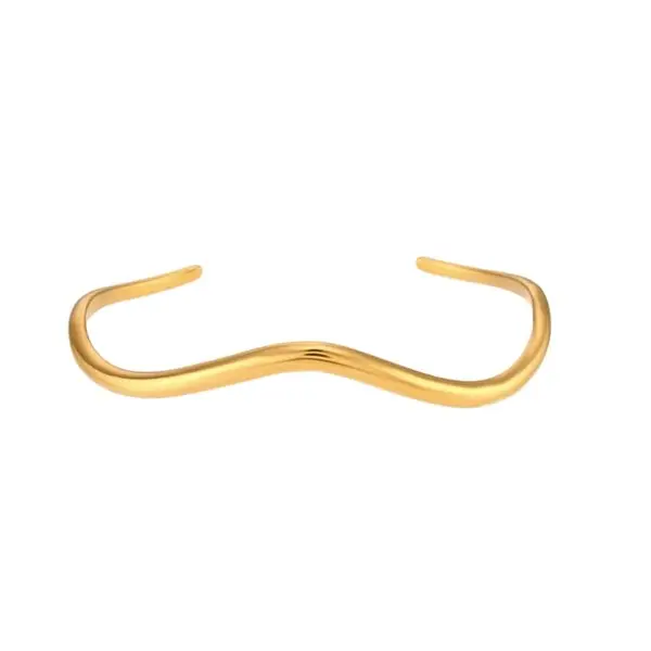 OLIVIA LE Wave Minimalist Cuff Bracelet - Gold