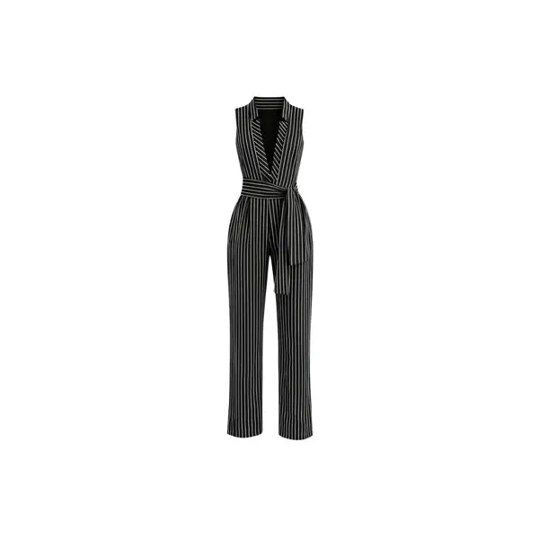 LUMINA ELIGMA Striped Overall Jumpsuit - Black/white