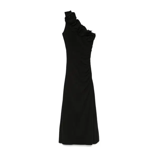 NISSA Floral-appliqué Midi Dress