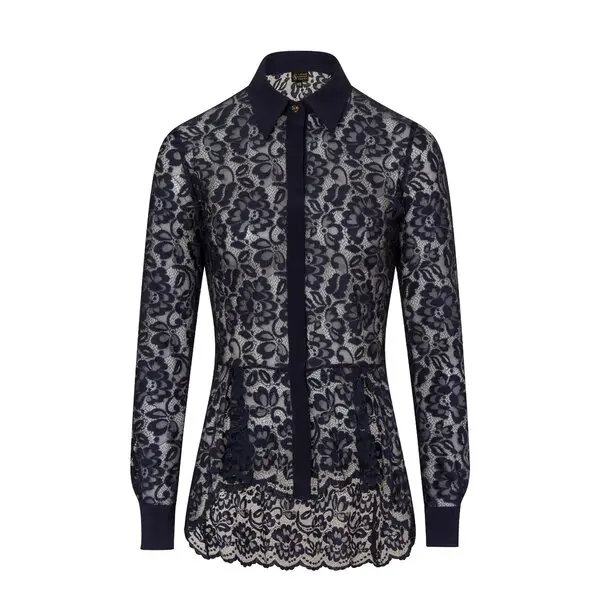 SOPHIE CAMERON DAVIES Lace Shirt - Blue