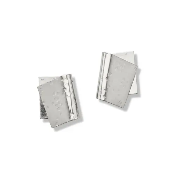 JAREDJAMIN Fold Over Post Earrings - Silver
