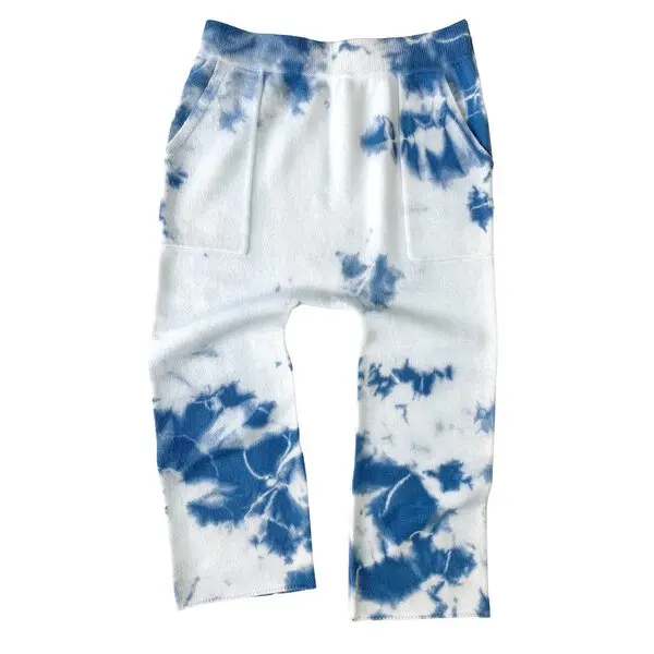 ZENZEE Cashmere Tie Dye Jogger Pants - Blue