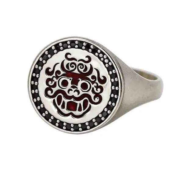 VICSTONENYC FINE JEWELRY Signet Ring With Black Diamonds - Silver