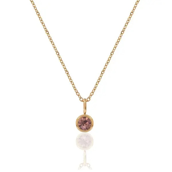 A WEATHERED PENNY Gold-plated October Birthstone Pendant Necklace - Gold/yellow