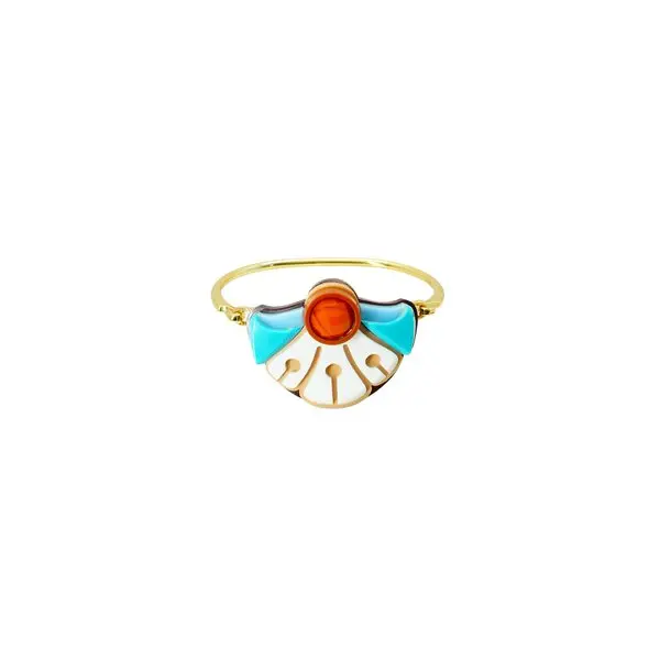 GISSA BICALHO Gerbera Acrylic Bracelet - White/blue
