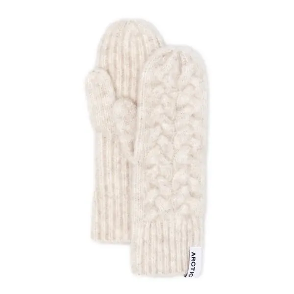ARCTIC FOX & CO. Mohair & Merino Wool Nordic Knit Mittens - White