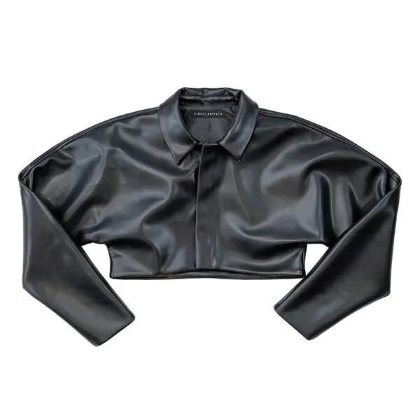 CIRCULAR PATH Vegan Leather Crop Jacket