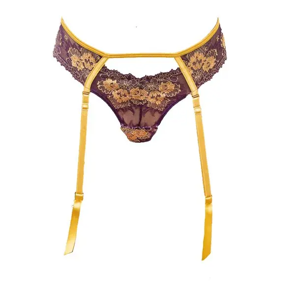 CAROL COELHO Babylon Exquisite Thong With Removable Garters - Brown