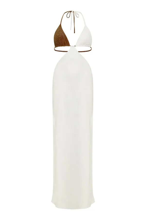 SOIRÉE MIAMI BEACH Lurex Tie Linen Dress