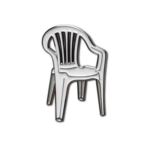 MAKE HEADS TURN Enamel Pin Plastic Chair - White/silver