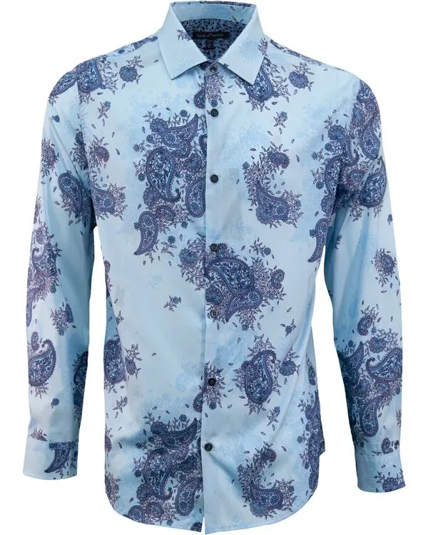 LORDS OF HARLECH Nigel Campania Floral Shirt - Blue