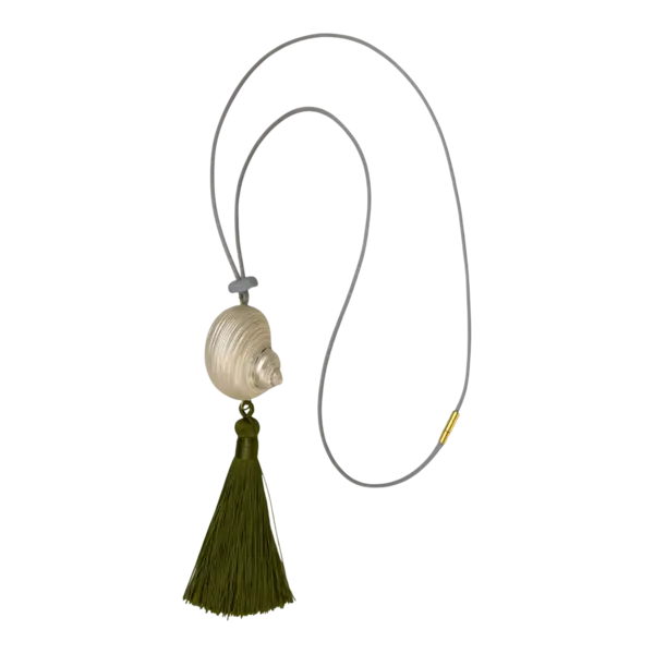 SCCOLLECTION Shell And Tasseled Necklace - Blue/green