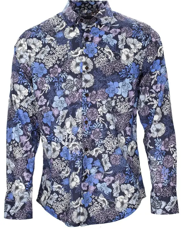LORDS OF HARLECH Morris Mob Floral Navy - Blue