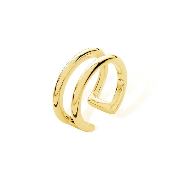 LUCY QUARTERMAINE Art Deco Ear Cuff In Vermeil - Gold