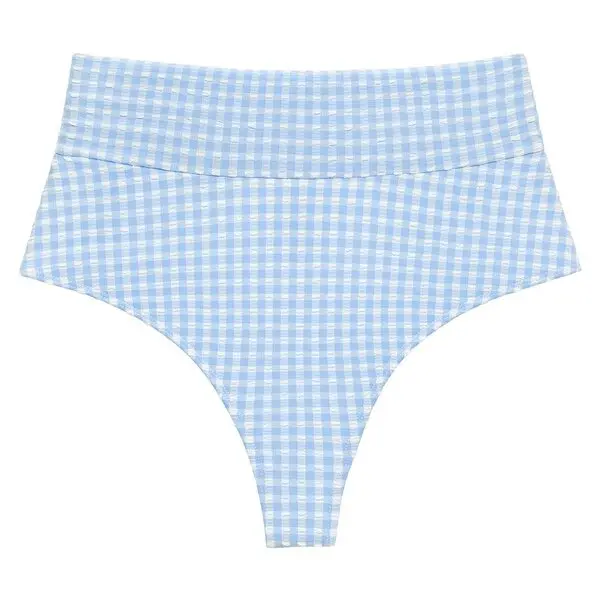 MONTCE Peri Gingham High-rise Bikini Bottom