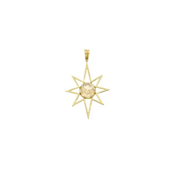 ZOË & MORGAN Sunburst Lemon Quartz Charm - Gold