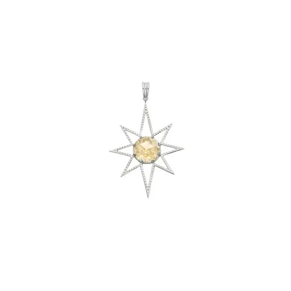 Zoë & Morgan Sunburst Lemon Quartz Charm - Silver