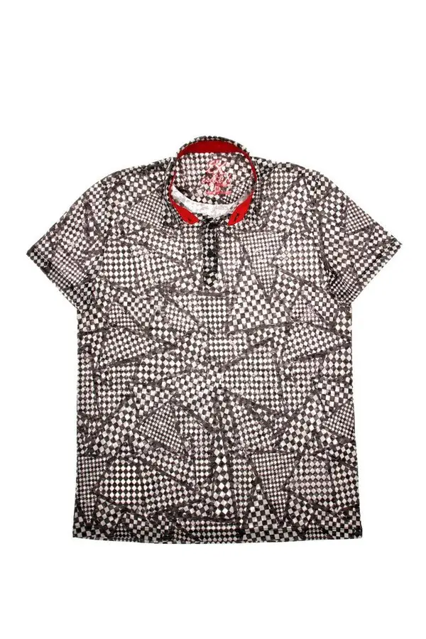 EIGHT X Geo Print Polo Shirt