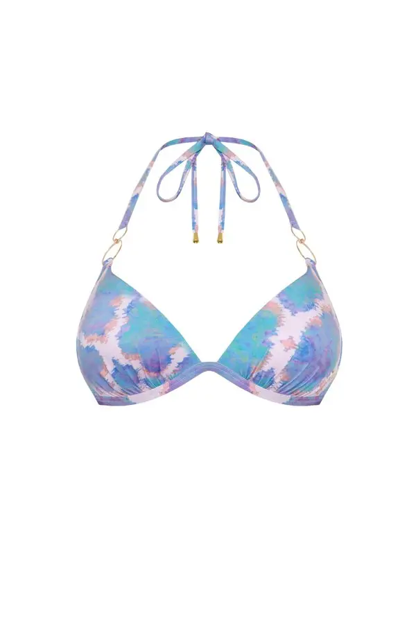 SOPHIA ALEXIA Orchid Paradise Tahiti Triangle Bikini Top - Yellow