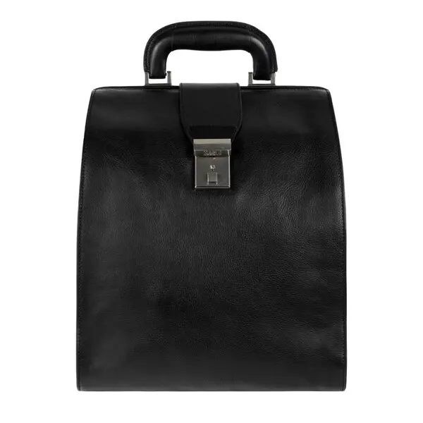 TIME RESISTANCE Full Grain Leather Backpack - Black